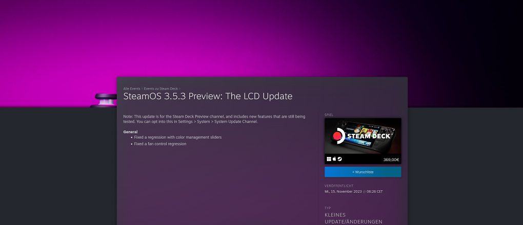 Valve: Vorschau auf SteamOS 3.5.3 eilt dem Steam Deck OLED voraus