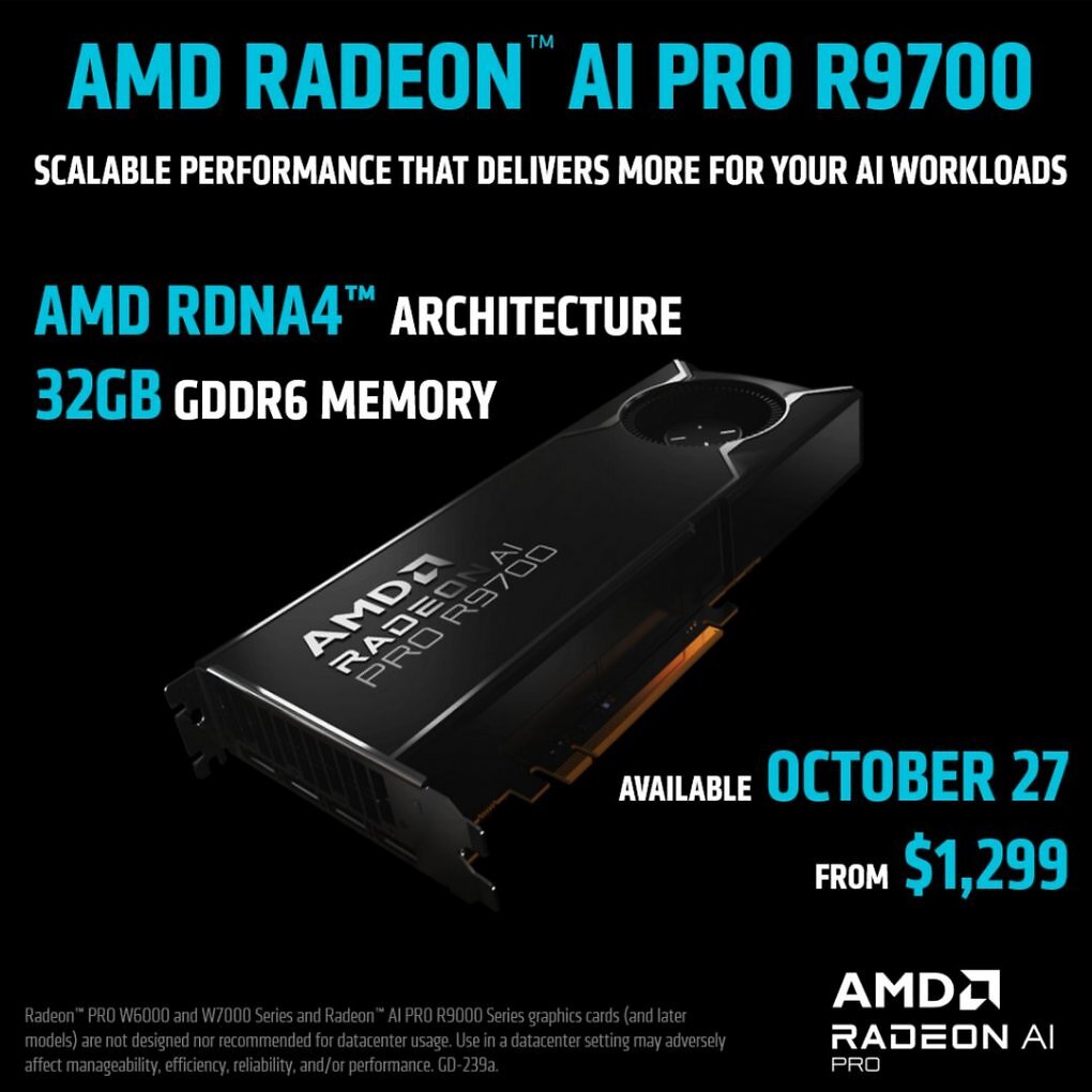 Radeon AI Pro R9700 startet endlich offiziell im Einzelhandel