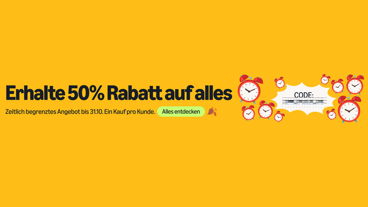 Kein Scherz: Dieser Rabatt-Code halbiert bis 31. Oktober alle Preise ...